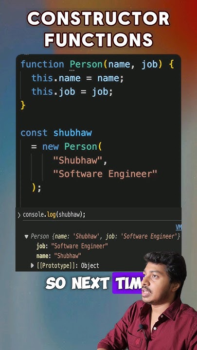 Constructor Functions In Javascript Javascripttutorial Shorts Coding Youtube 