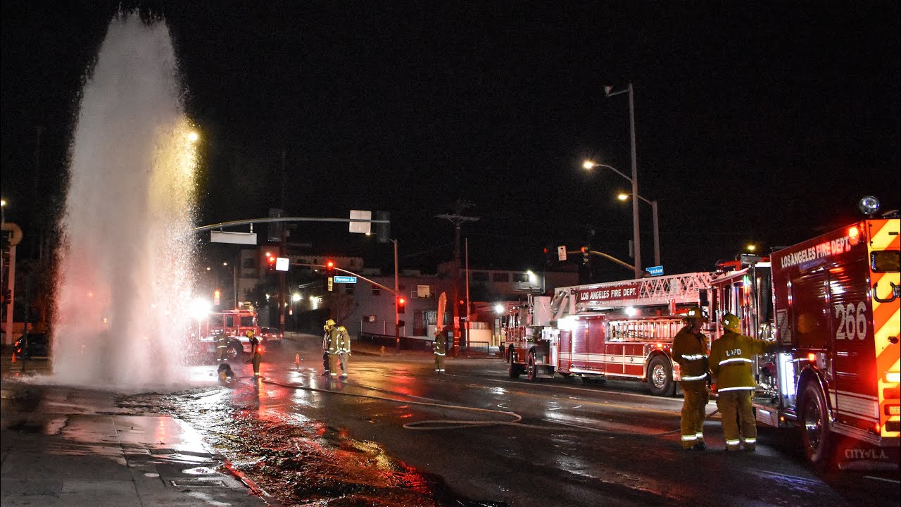 LAFD Task Force 66: Sheared Hydrant - YouTube