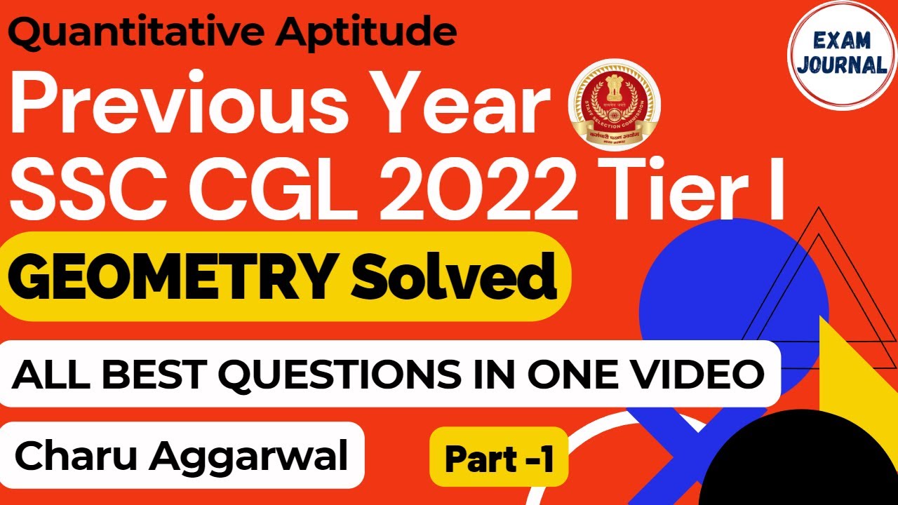 Geometry SSC CGL 2022 Tier 1 Solutions | Different Types of Questions # ...