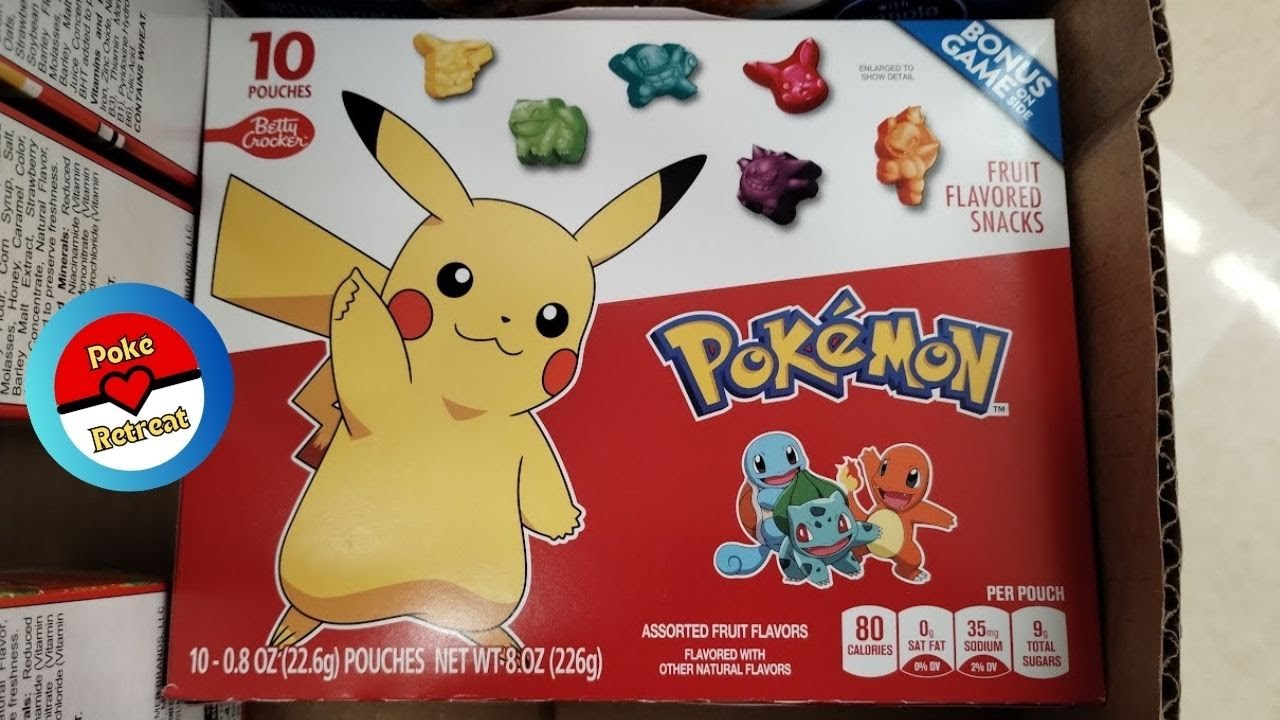 POKEMON FRUIT SNACKS-Let's Look Inside! Shapes: Pikachu, Bulbasaur ...