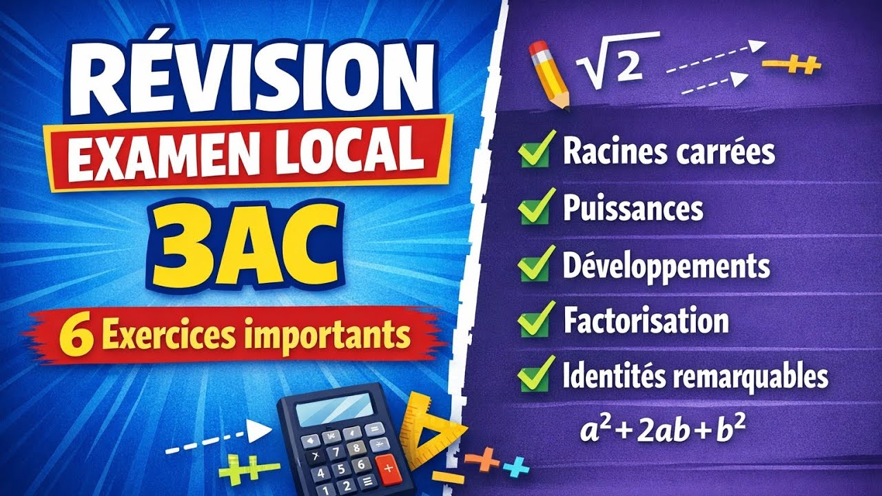 Révision examen local 3AC – 6 exercices clés en mathématiques📝💯 - YouTube