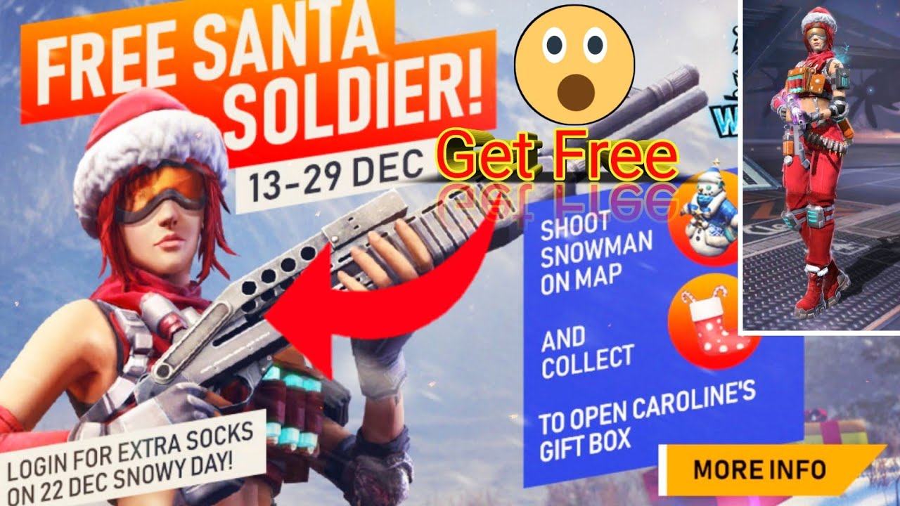 Free Fire || How to Get Santa Soldier For Free 😯 || Shoot Snowman ⛇ And ...