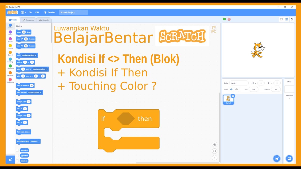 13. Belajar Scratch Cara Menggunakan Kondisi If Then. Indonesia - YouTube