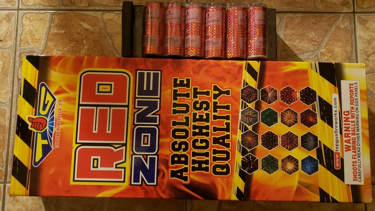 NEW For 2020! Red Zone 60g Canister shells by Top Gun fireworks ...