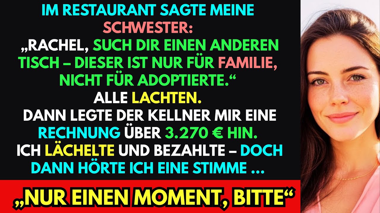 Schwester sagte: „Such dir einen Tisch“ beim Essen,weil ich adoptiert ...