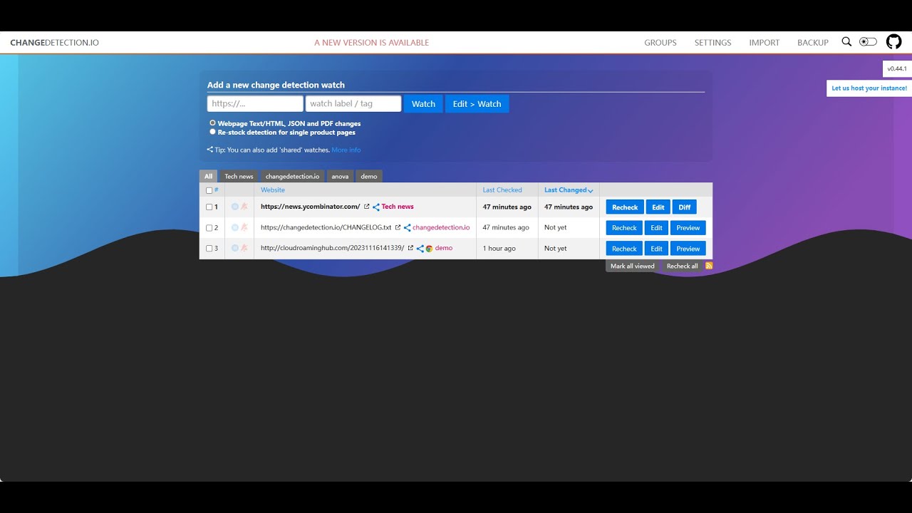 网页变化如何监控1，开源ChangeDetection搭建，13.4k Star@GitHub - YouTube