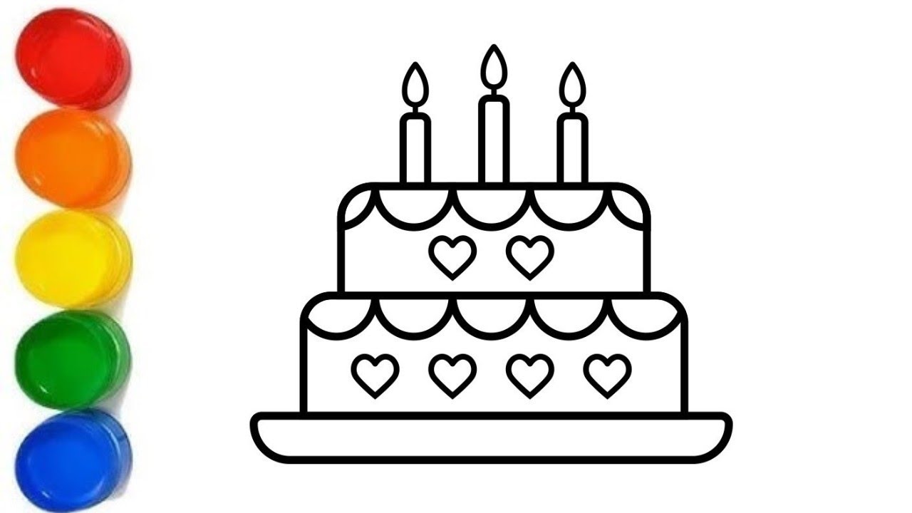 How to draw cute cake ll Birthday cake drawing easy ll Drawing for ...