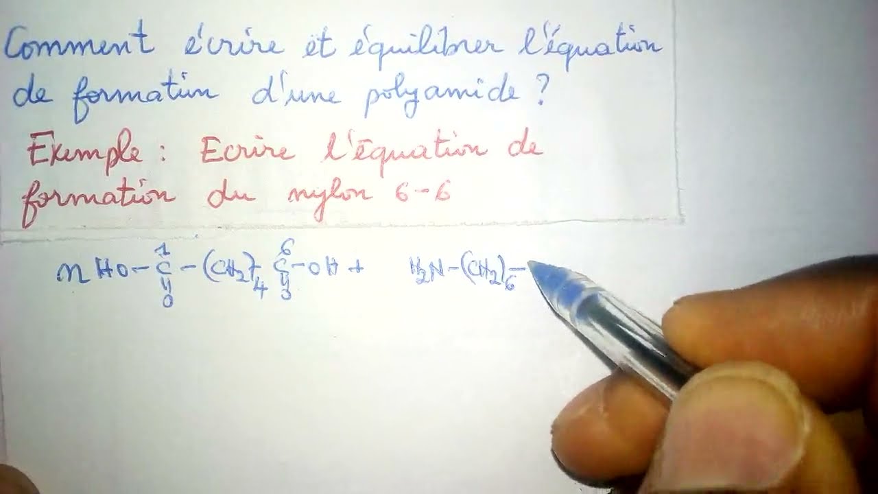 Ecrire l'équation de formation du nylon 6 6 - YouTube