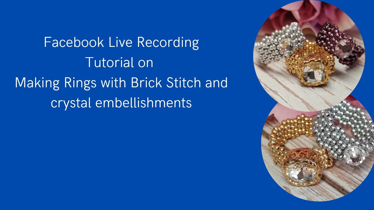 Making rings with brick stitch and crystal embellishments - YouTube