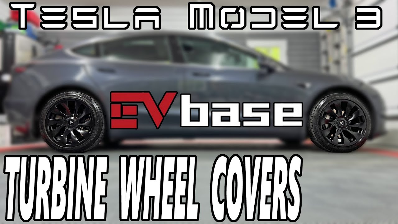 Tesla Model 3 - EVbase Turbine Look Wheel Covers - YouTube