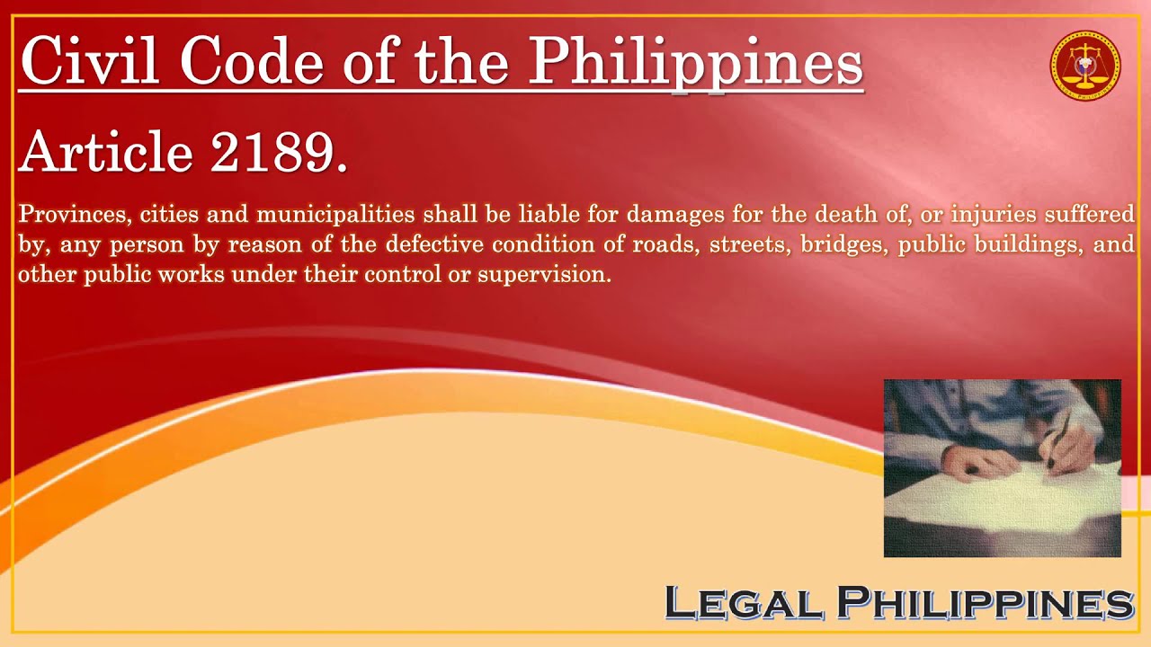 Civil Code of the Philippines, Article 2189 - YouTube