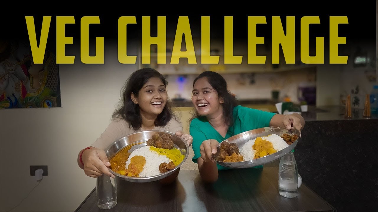 Veg Challenge I Food challenge I challenge videos I telugu I sisters ...