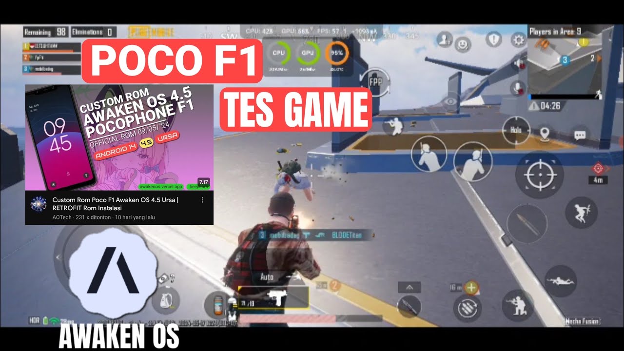 Tes Game Di Poco F1 Rom Awaken OS Android 14 | Combo Modol Gaming - YouTube