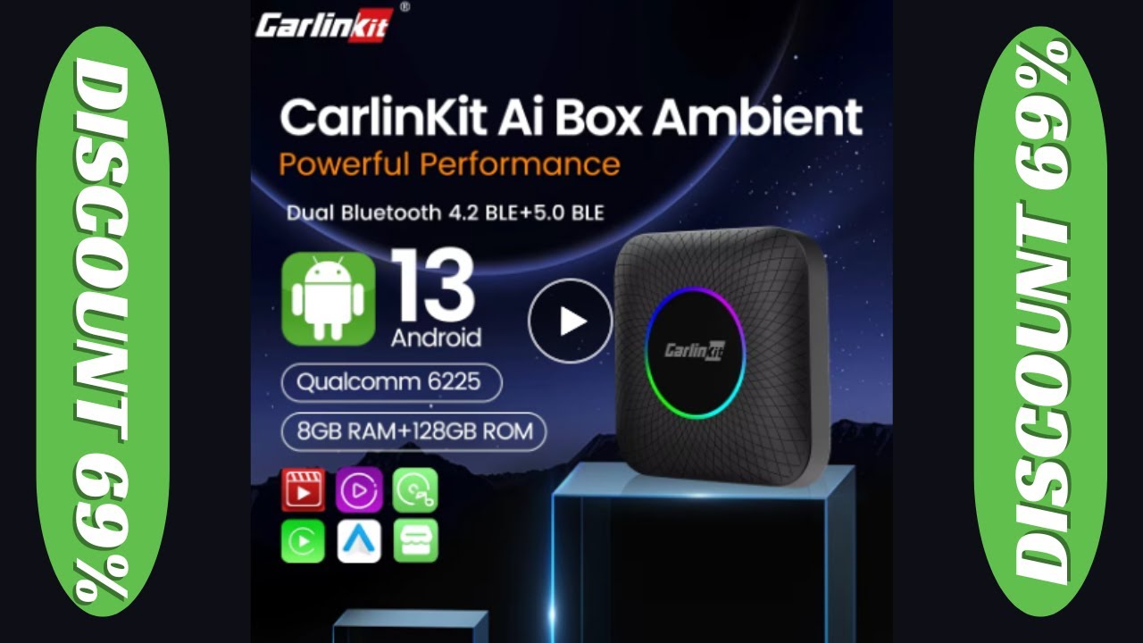 Carlinkit Android 13 Tv Box LED 8+128GB CarPlay Wireless Android Auto ...