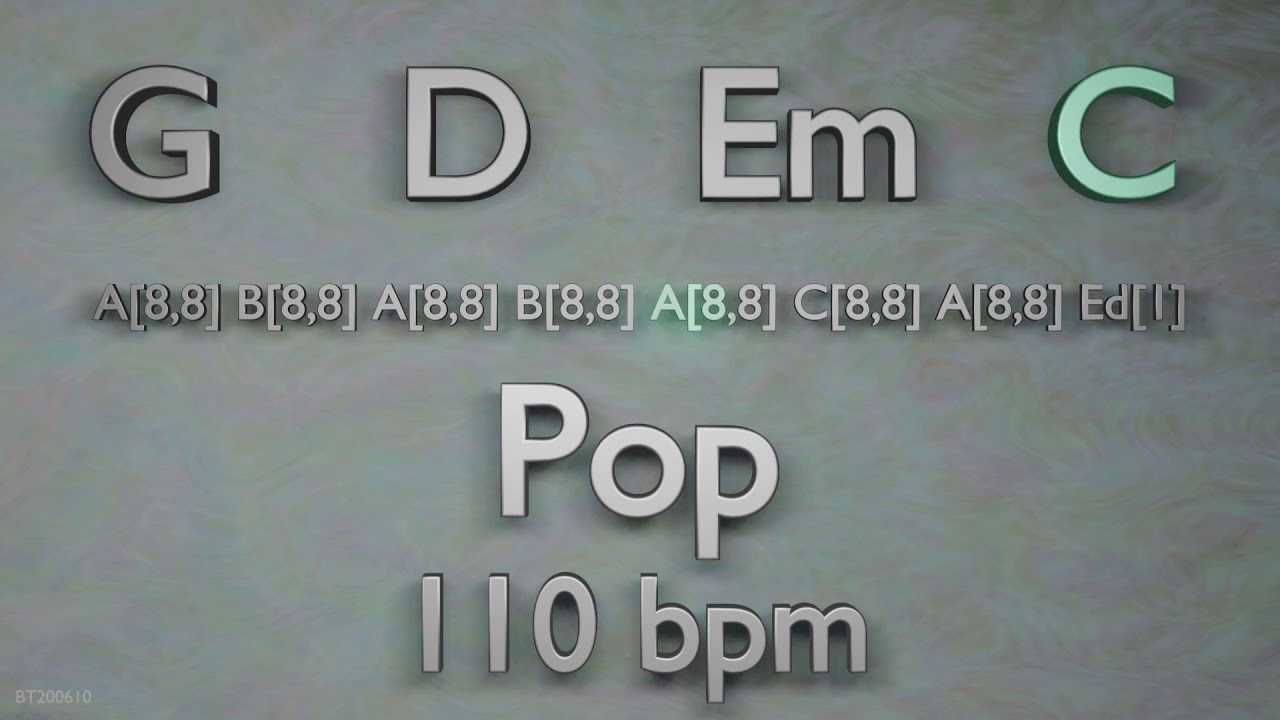 Backing Track in G major - G D Em C - Pop- 110 BPM - YouTube