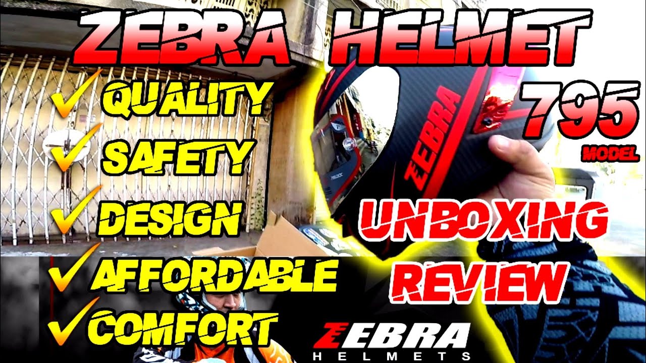 ZEBRA HELMET 795 | UNBOXING DELIVERY REVIEW | AGV INSPIRED DESIGN - YouTube