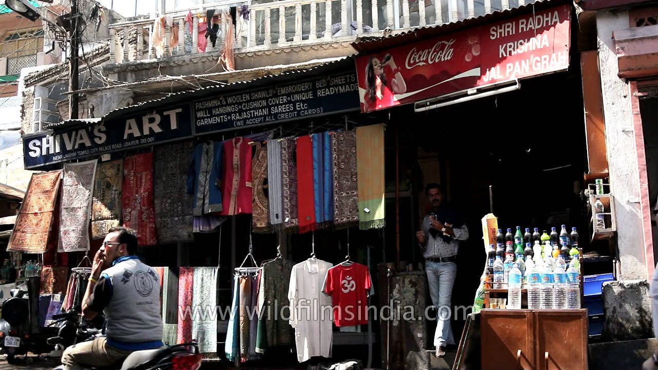 Shop selling colorful clothes at Udaipur, Rajasthan - YouTube