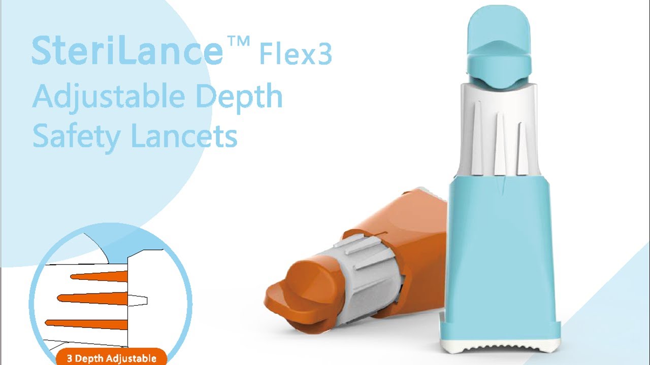 SteriLance™ Flex3 adjustable depth safety lancet - YouTube