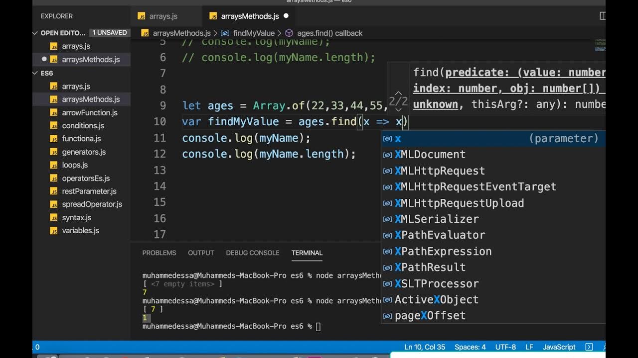 33 JavaScript ES6 | Array methods Array prototype find - YouTube