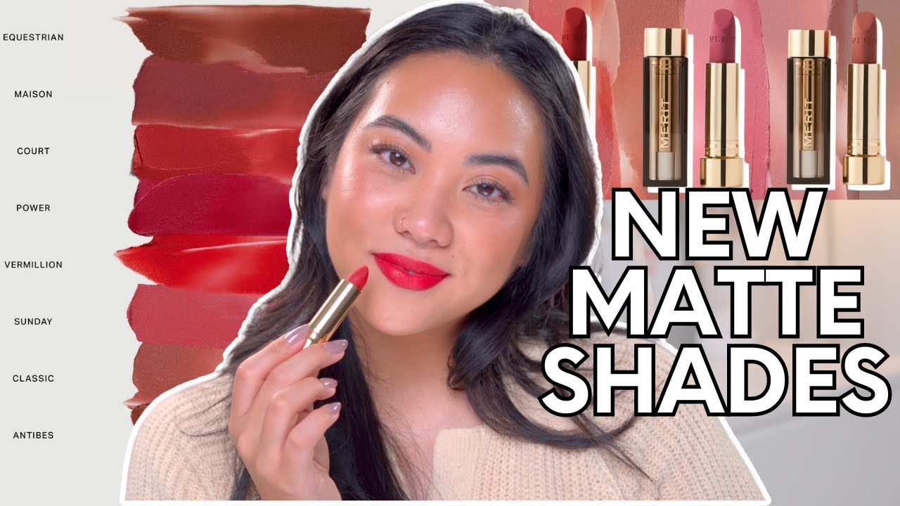 NEW MERIT MATTE SIGNATURE LIPSTICKS | FULL COLLECTION SWATCHED - YouTube