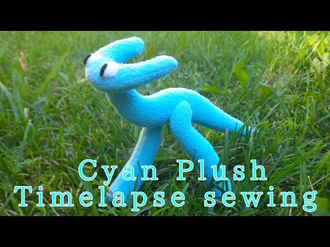 Rainbow friends 2 // Cyan Plush // Timelapse sewing - YouTube
