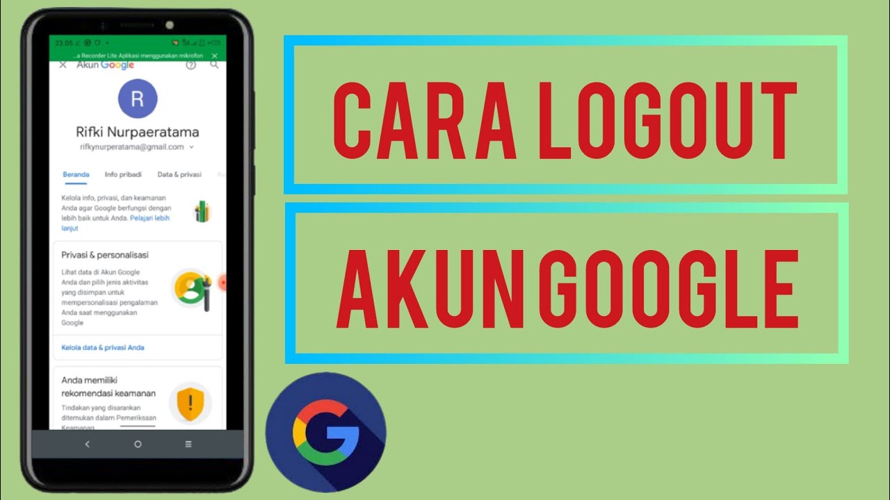 Cara Logout Keluar Akun Google Atau Gmail - YouTube