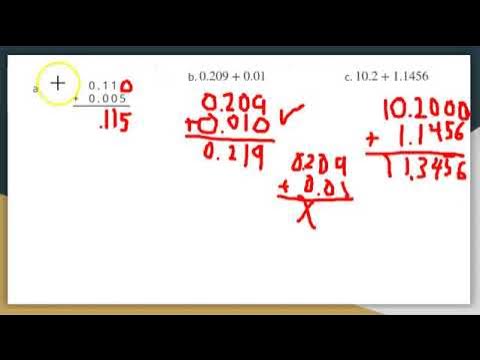 6 5 03 Adding and Subtracting Decimals with Few Non Zero Digits - YouTube