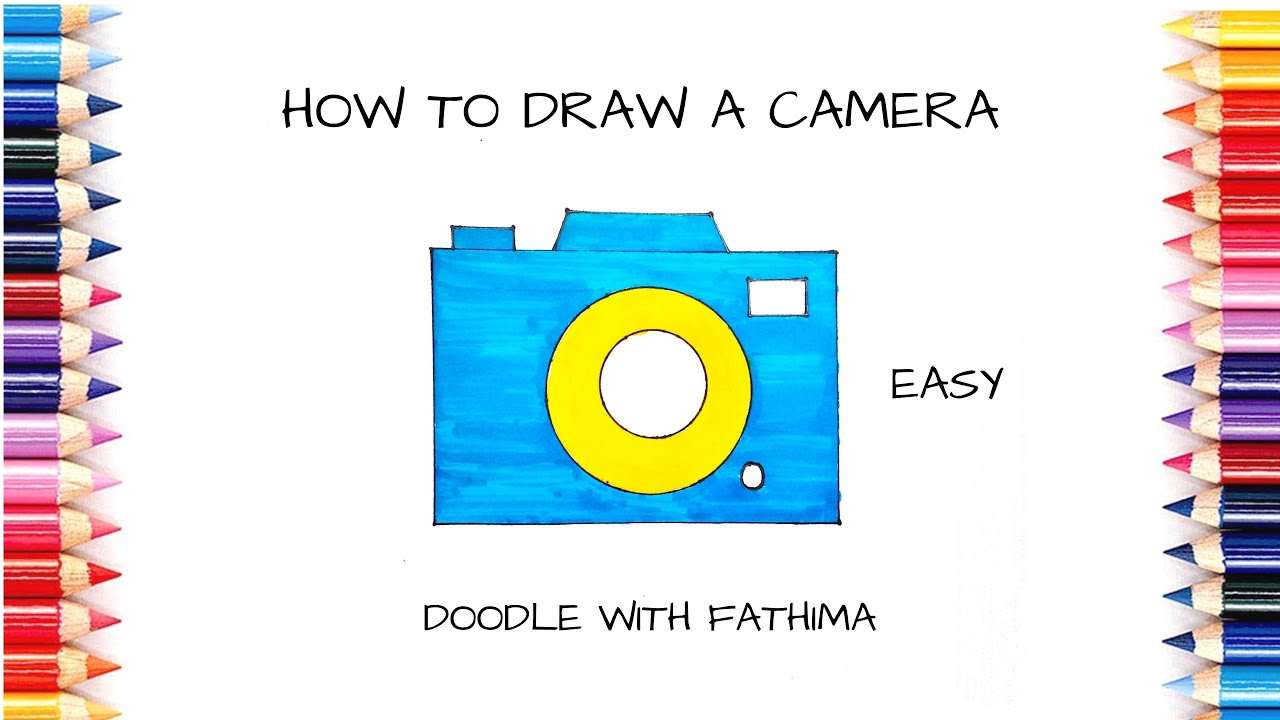 How to draw a Camera | step by step | drawing and colouring | doodle ...