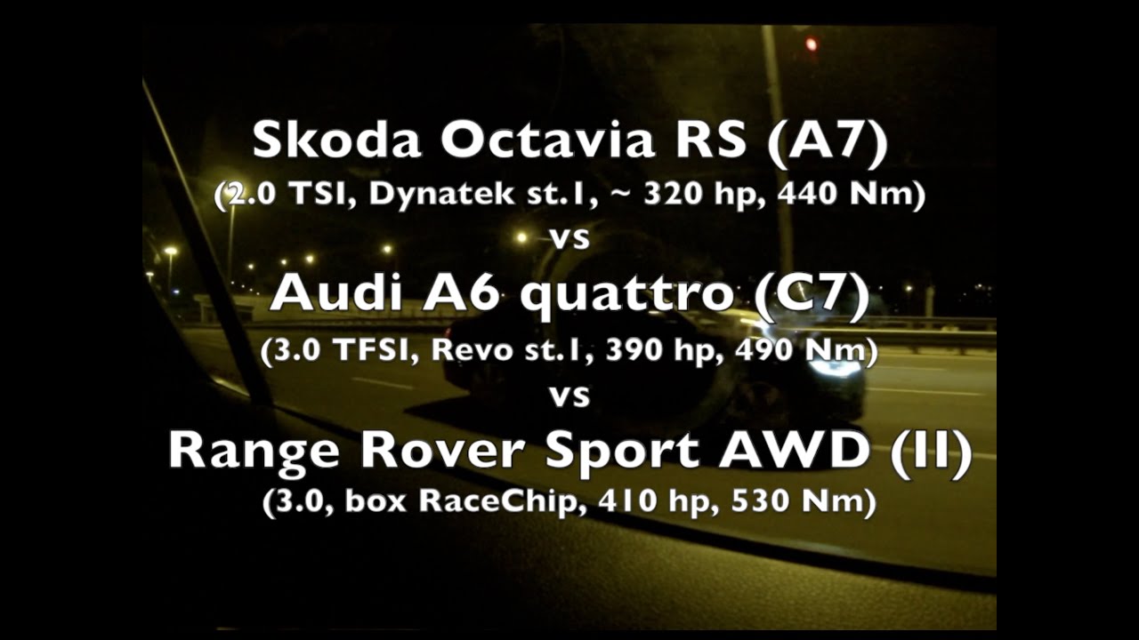 Skoda Octavia RS A7 vs Audi A6 3.0 quattro vs Range Rover Sport 3.0 ...