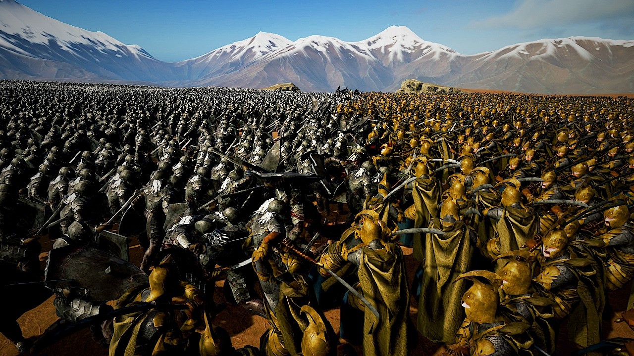 5000 Noldor Swordsmen vs 10000 Orcs - Lord of the Rings Battle - YouTube