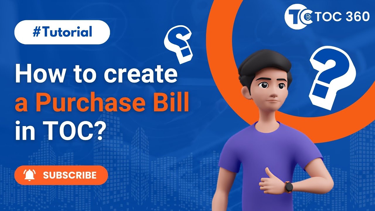 How to Create Purchase bill in TOC? [English] - YouTube