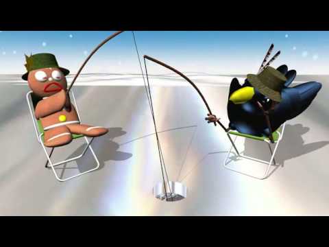 The bird goes fishing with the Gingerbread Man. - YouTube