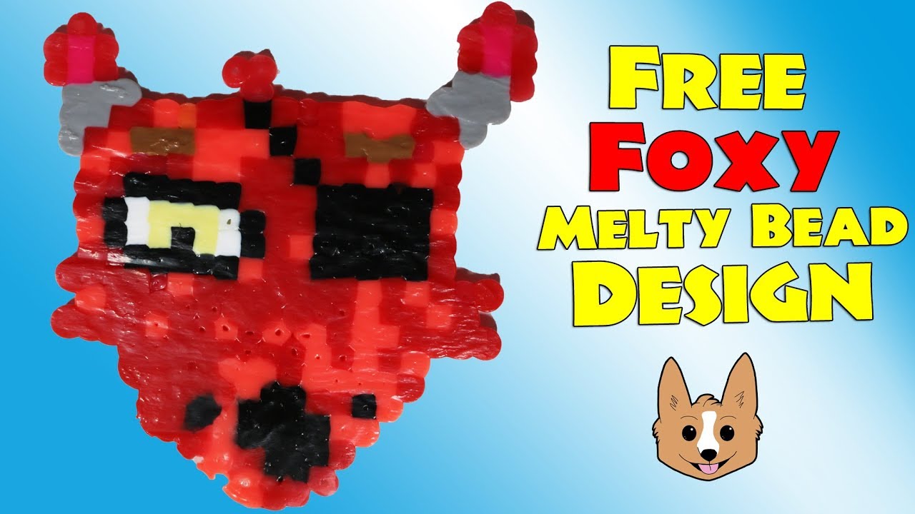 FNAF Craft Foxy Perler Bead Free Design - Five Nights at Freddy's DIY ...