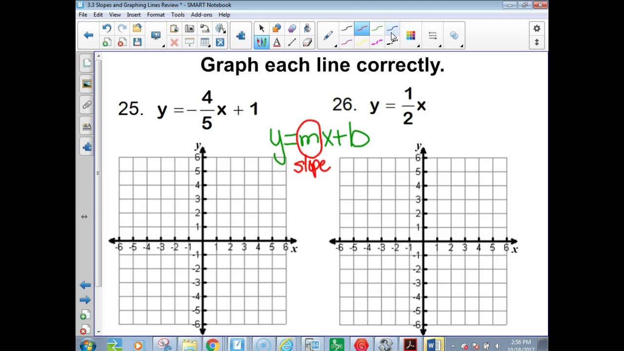 Geo Slopes/graphing lines rev and 3.3 parallel and perp line - YouTube