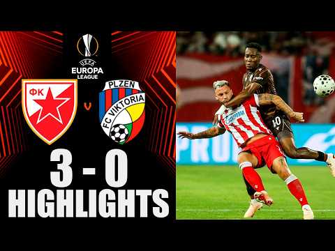 FK Crvena Zvezda vs FC Viktoria Plzeň 3-0 Highlights | Qualifiers UEFA Europa League 2026/27