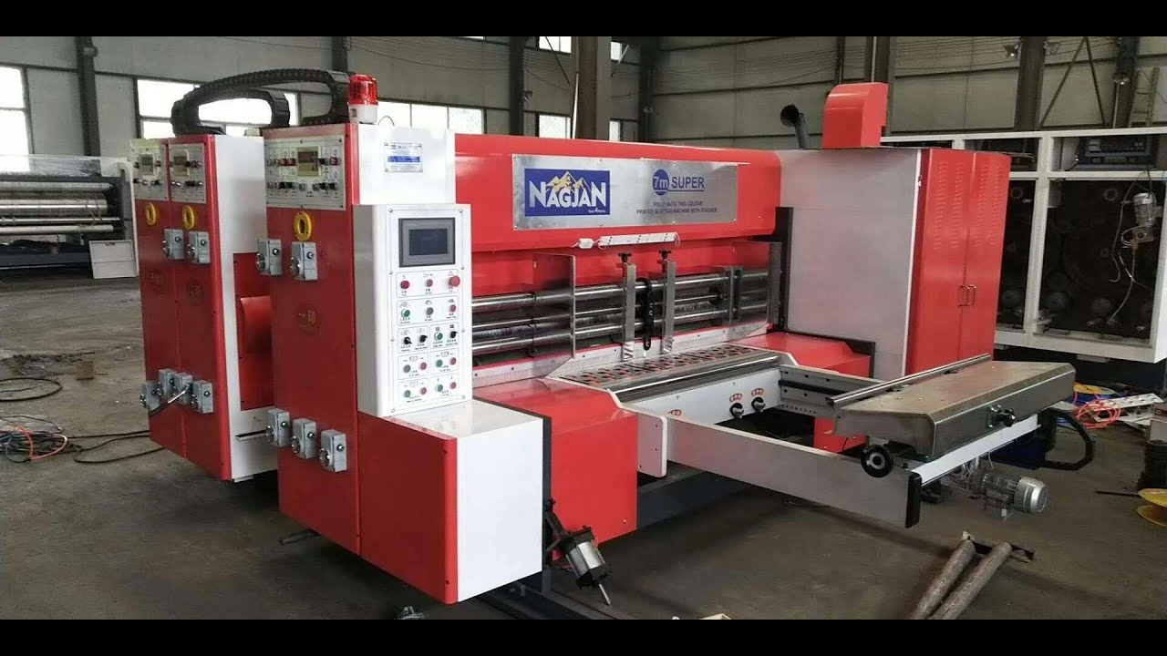 High speed two color printer slotter stacker machine for carton box ...