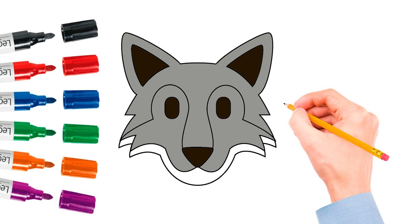Easy drawing. How to draw a wolf. - YouTube