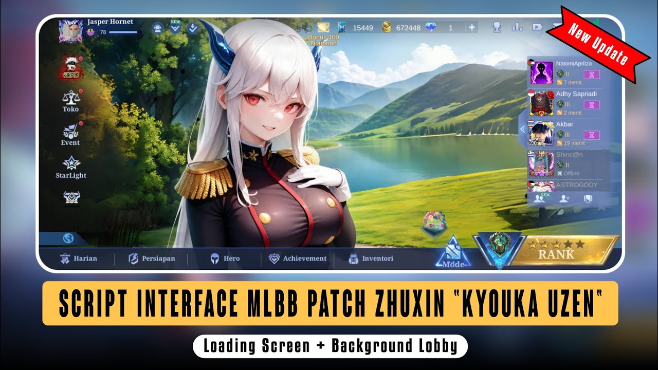 INI YANG KALIAN TUNGGU | SCRIPT INTERFACE MLBB PATCH ZHUXIN "KYOUKA UZEN" - YouTube