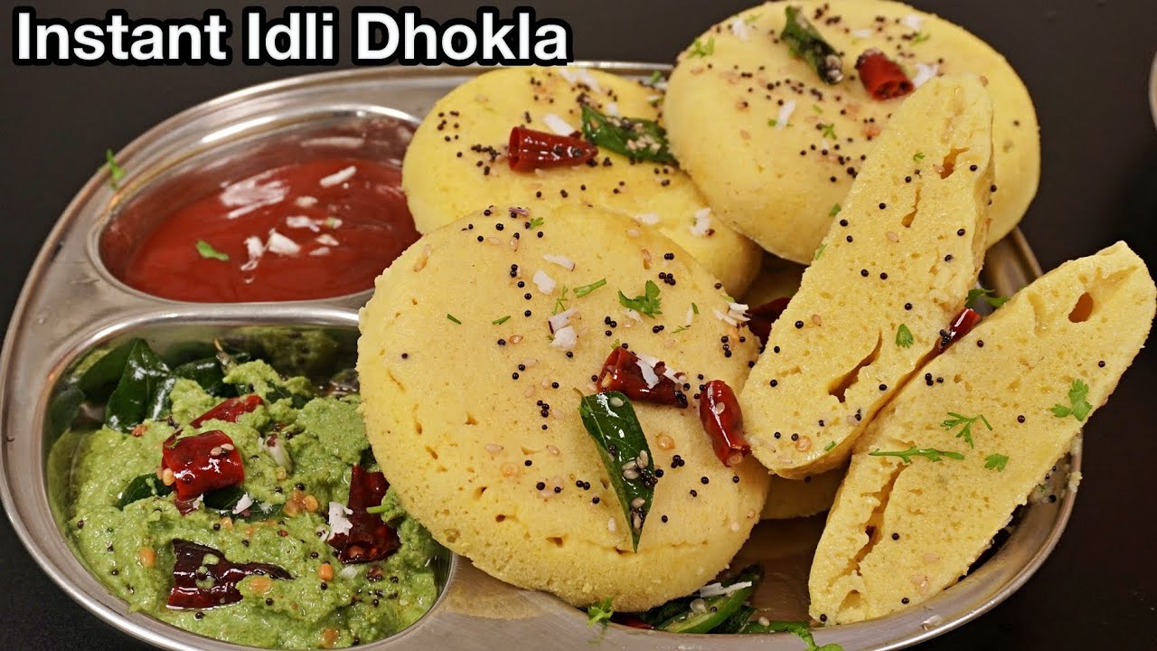 Quick and Easy Snack - Instant Idli Dhokla | Gujarati Dhokla in Idli ...