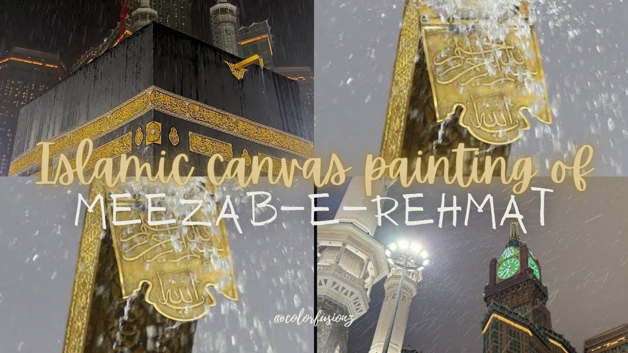 Islamic canvas painting of Holy Kaaba 🕋 | Meezab-e-rehmat | Acrylic ...