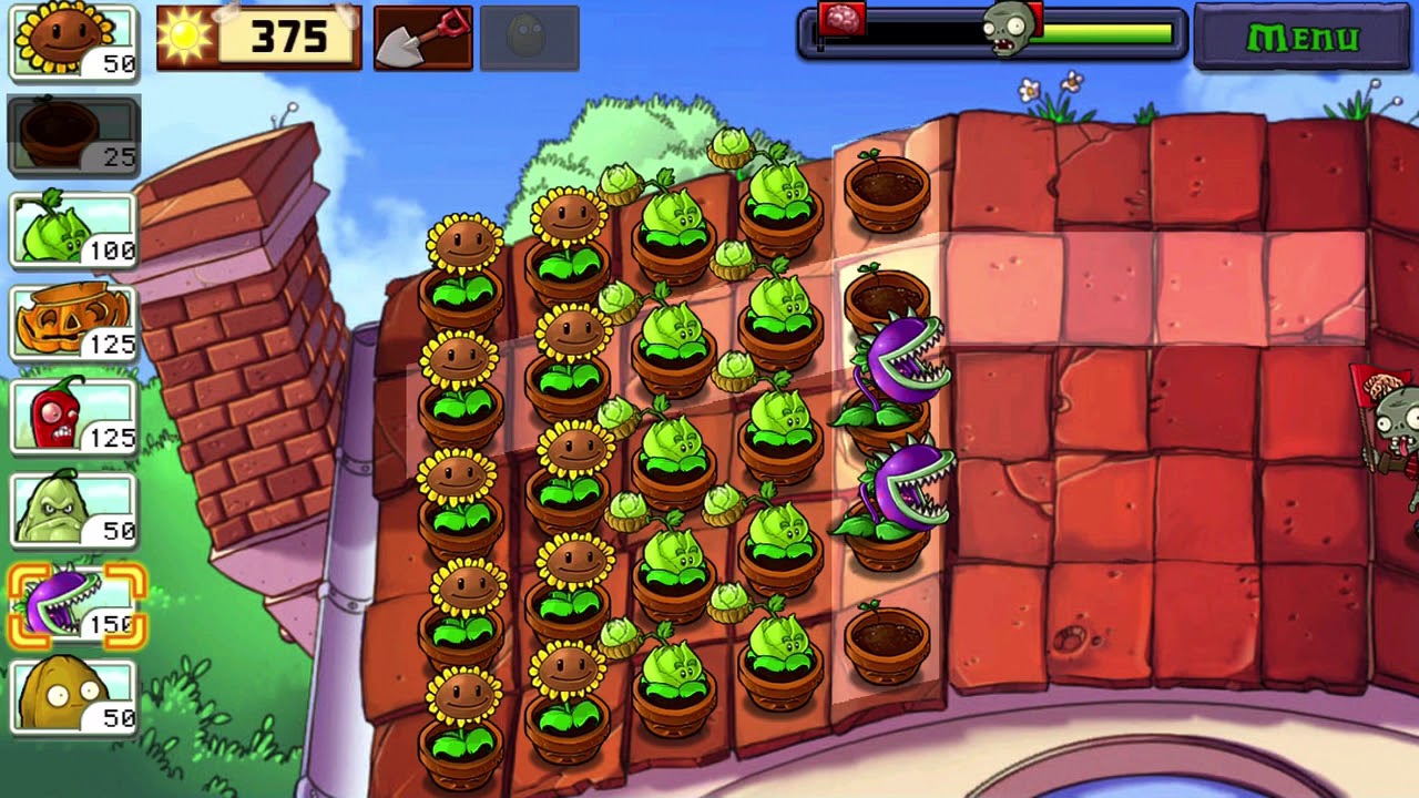 Plants vs. Zombies - Roof - Level 2| TheCrazyGamer - YouTube