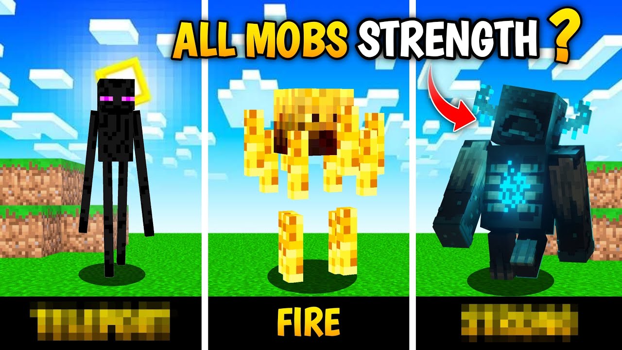 EVERY MINECRAFT MOB'S STRENGTH | ALL MINECRAFT MOB STRENGTHS - YouTube
