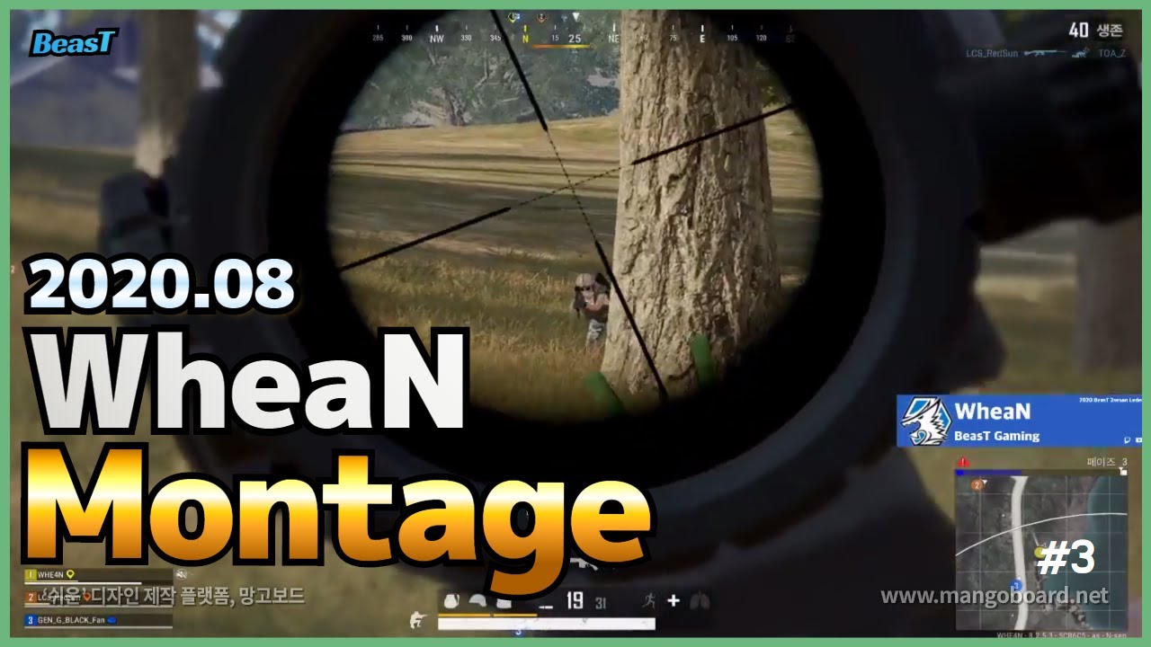 [WheaN Montage] 2020.08｜ PUBG Highlights - 화엔(Beast_WheaN) - YouTube