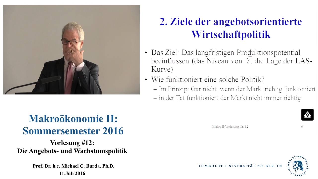 Makroökonomie 2 - Vorlesung 12 (Prof. Michael C. Burda) - YouTube