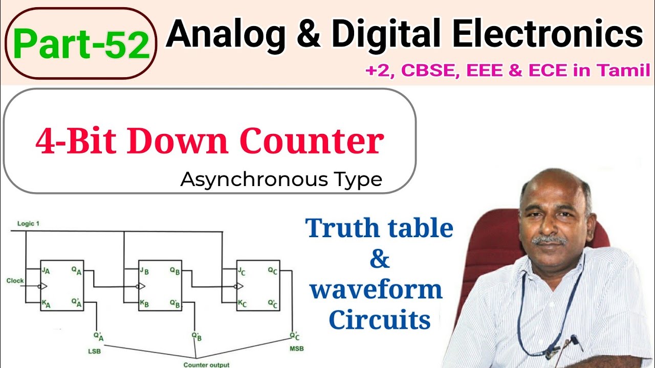 4 bit Down Counter Asynchronous type in tamil - YouTube