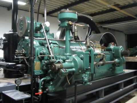 Crossley HH11 diesel engine of 37 liter starting and running - YouTube