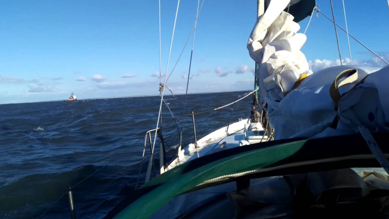 Sailing my Nicholson 32 into Liverpool. 30 knots!! - YouTube