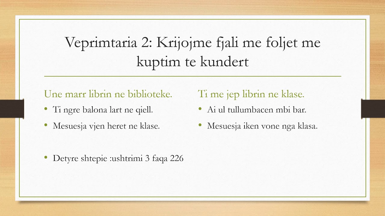 Gjuhe Shqipe.Kl 2.Tema:Foljet me kuptim te kundert. - YouTube