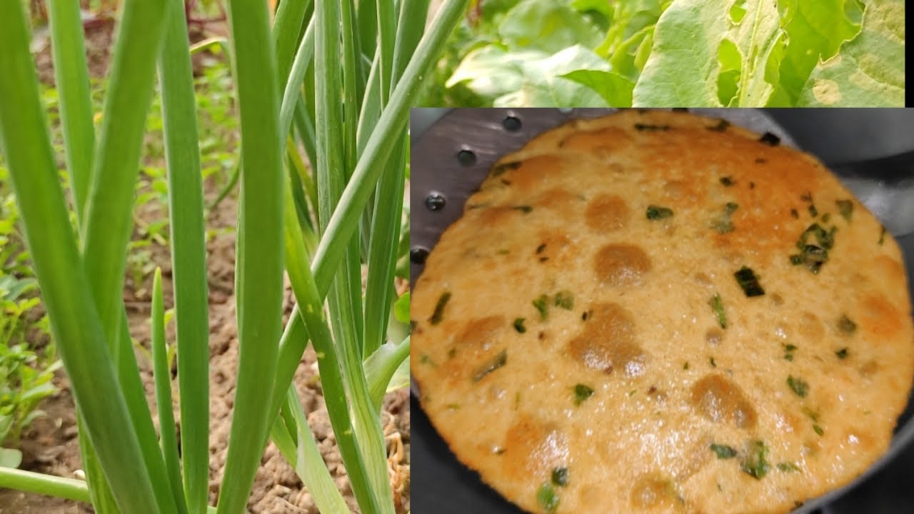 हरे प्याज की पूरी | spring onions puri | hare pyaj ki puri recipe ...