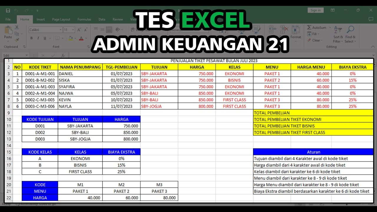 Tes Excel Admin Keuangan 21 - Uji Kemampuan Excel Anda di Dunia ...